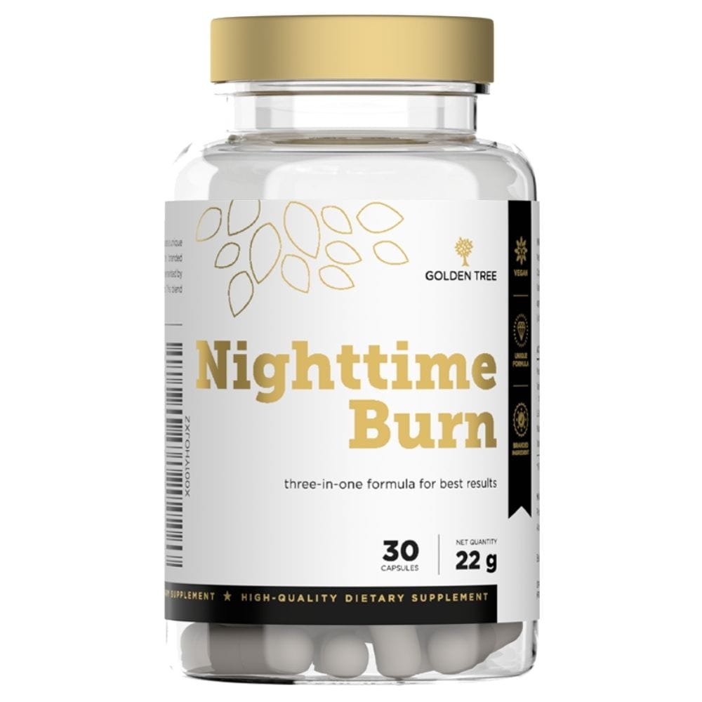 Golden Tree Nighttime Burn, Cafeïnevrij thermogeen - 30 Capsules – Medpak