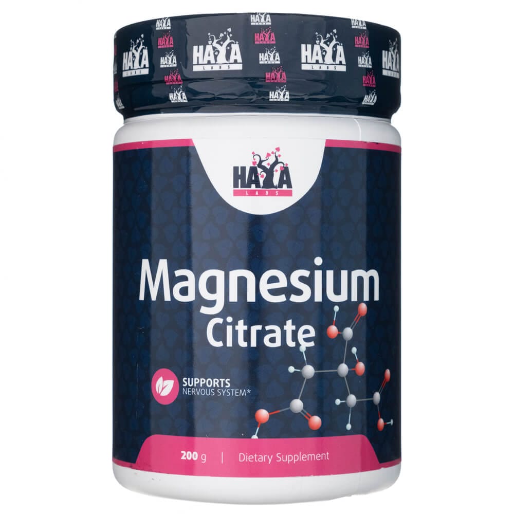 Haya Labs Magnesiumcitraat Poeder 400 Mg 200 G Medpak