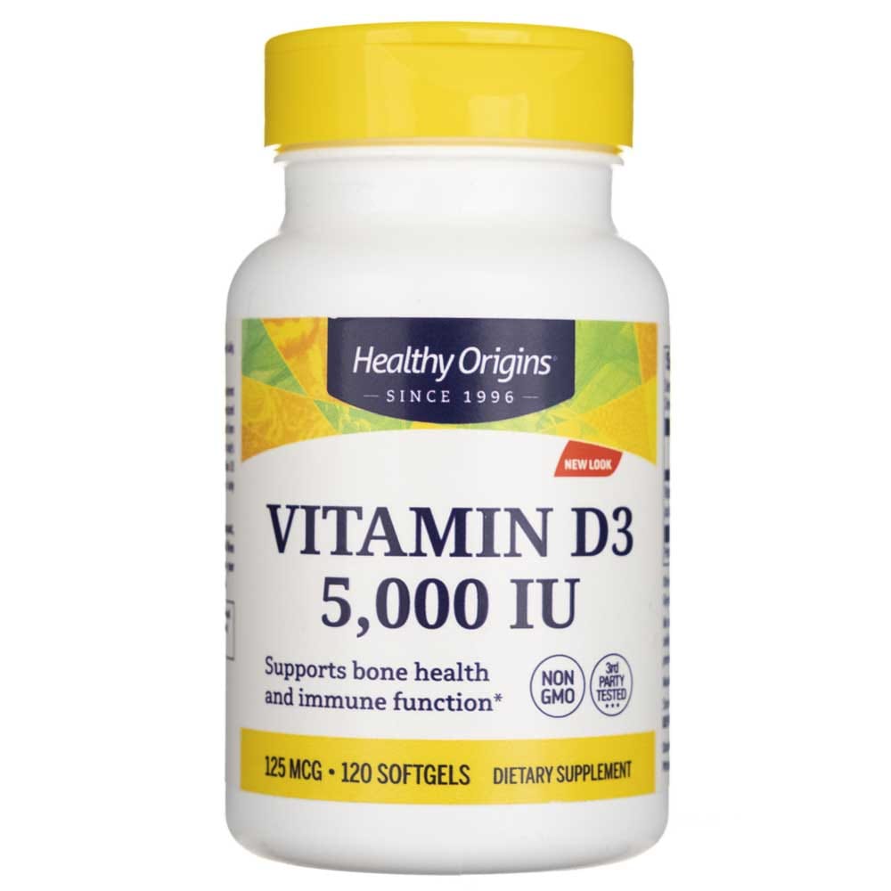 Healthy Origins Vitamine D3 5000 IU 120 Softgels – Medpak
