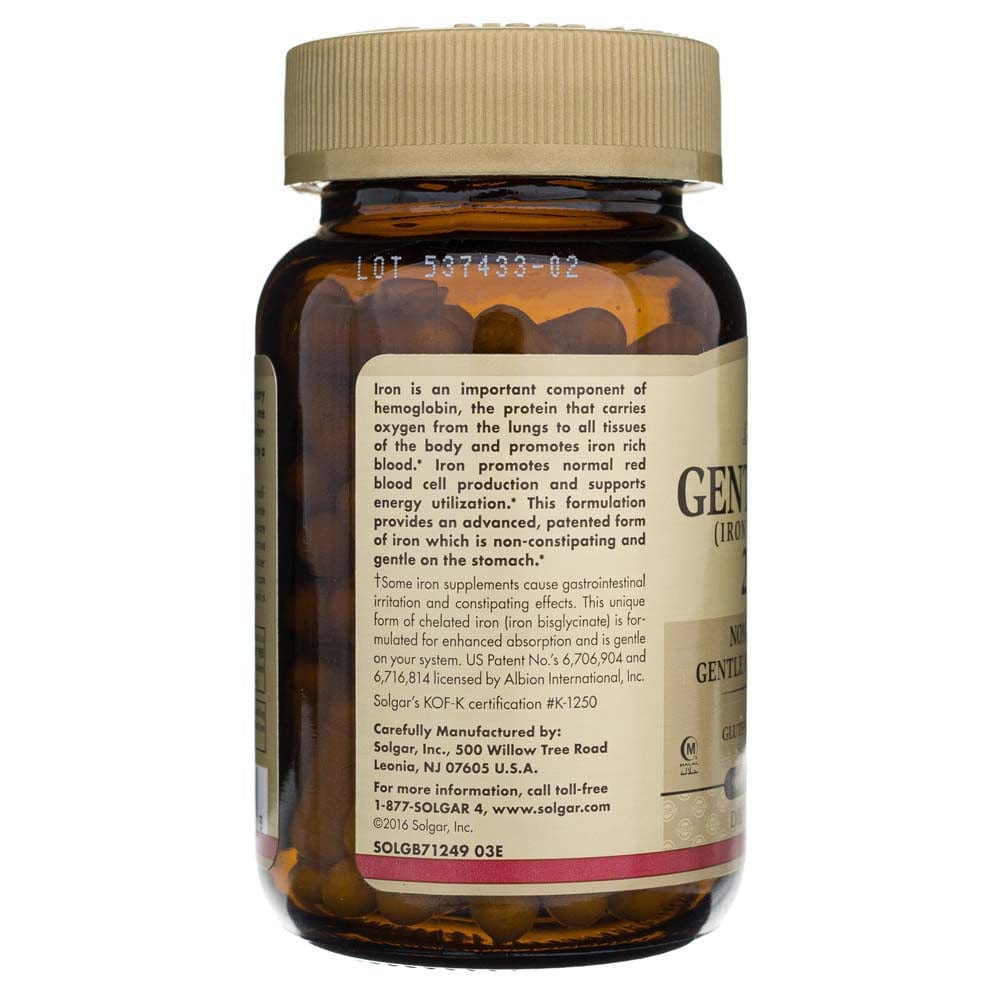 Solgar Gentle Iron 25 mg 90 Plantaardige Capsules | Medpak Shop