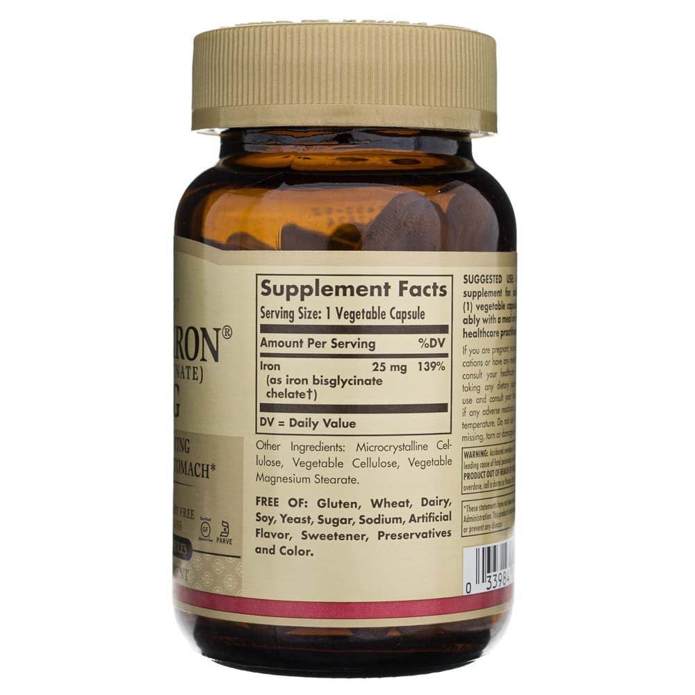 Solgar Gentle Iron 25 mg 90 Plantaardige Capsules | Medpak Shop